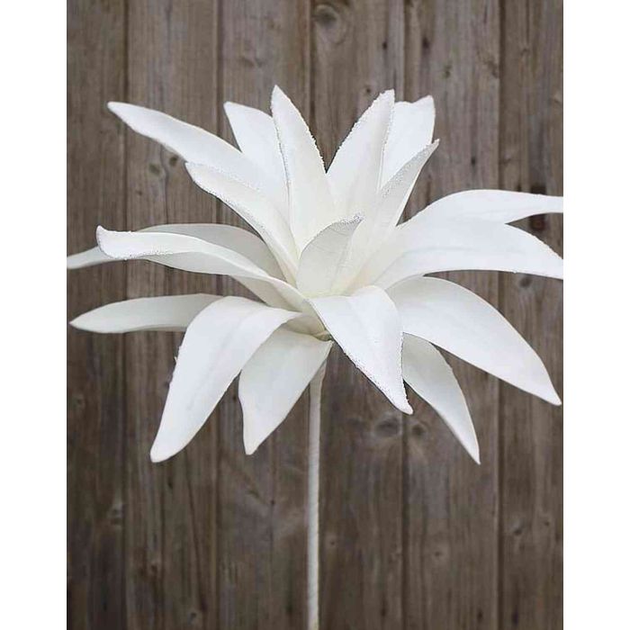 Kunststoffschaum Aloe Vera WILDA, Glitzer, weiß, 90cm