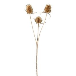 Künstlicher Zweig Wilde Karde ZILVEN mit Glitzer, gold, 65cm, 4-5cm