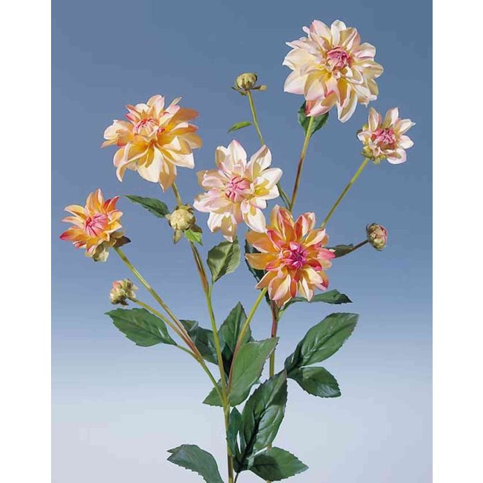 Textilblume Dahlie CHARLOTTA, gelb-rosa, 95cm