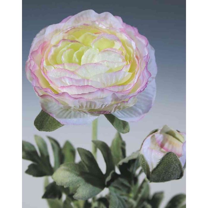 Kunstblume Ranunkel LAYLA, creme-rosa, 40cm