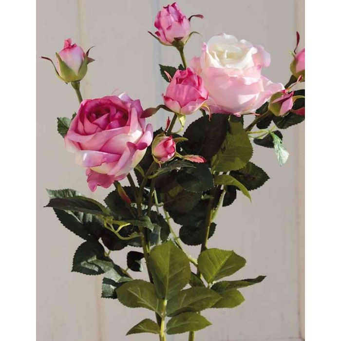 Kunst Rose KASSANDRA, pink-grün, 80cm, Ø3-9cm