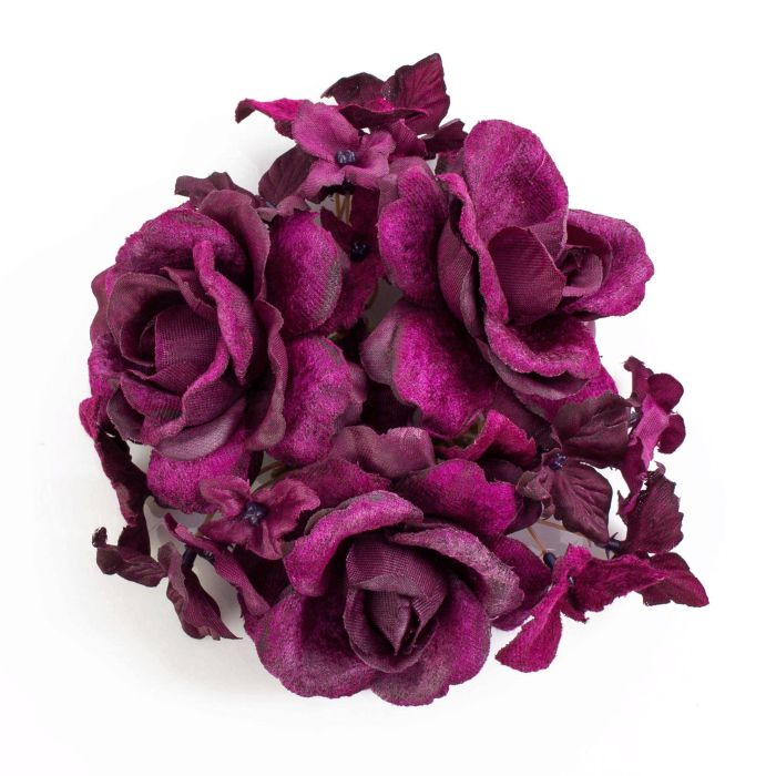 Textil Kerzenkranz INGA, Rose, violett, Ø10cm