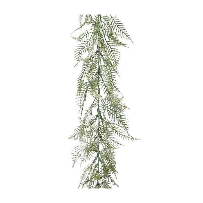Kunstgirlande Asparagus plumosus PUFTER, gefroren, grün, 180cm