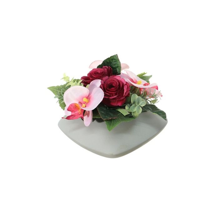 Blumengesteck Künstlich Phalaenopsis Orchidee, Rose DITTE, Dekotopf ...