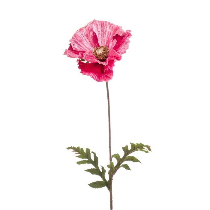 Samt Mohnblume SONATA, pink-gold, 70cm